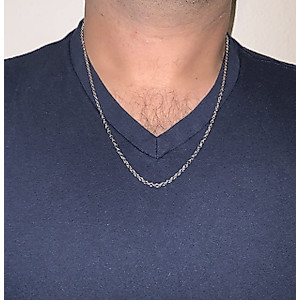 SILVERCLOSEOUT Stainless Steel Rolo Cable Chain Mens & Womens Unisex Necklace 3.1MM 20 Inch