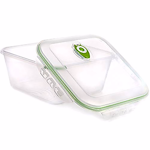 Ozeri INSTAVAC Green Earth Food Storage Container Set, BPA-Free 8-Piece Nesting Set with Vacuum Seal and Locking Lids