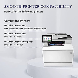 414A 414X Toner Cartridges 4 Pack Compatible Replacement for HP 414A W2020A 414X W2020X Work with Color Pro MFP M479fdw M479fdn M454dw M454dn Printer (Black Cyan Yellow Magenta)