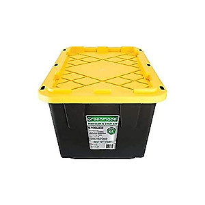 GREENMADE 27 Gallon Black & Yellow Storage Container (1-Pack)