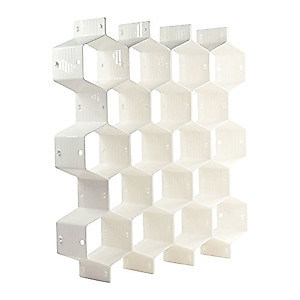 JDYYICZ Household White Plastic Partition Bee Style Underwear Socks Bras Ties Belts Scarves Drawer Divider Cabinet Clapboard (White)