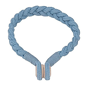 Magnetic Curtain Tiebacks, Boho Curtain Tie Backs Decorative Tie Backs with Durable Wooden Buckle Curtain Holdbacks Holder for Window Draperies(Blue)