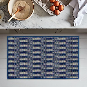 Artoid Mode Washable Non Slip Rubber Backing Kitchen Rugs Blue Doormat, Absorbent Kitchen Floor Mats Front of Sink Kitchen Mats for Floor Home Decor 17x29 Inch