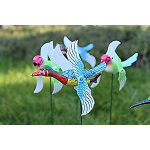 Wind Spinners Pinwheels Whirlygigs Hummingbird Lawn Garden Stakes Bird Decorations Cardinal Outdoor Decorative Yard Decor Patio Accessories Windmills Ornaments Plastic Art Christmas Whimsical Gifts