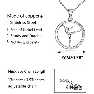 WSNANG Dancer Necklace Dance Recital Dancer Gift Dance Pendant Jewelry for Daughter Niece Granddaughter Dance Lover Graduation Gift (nc-braver card)