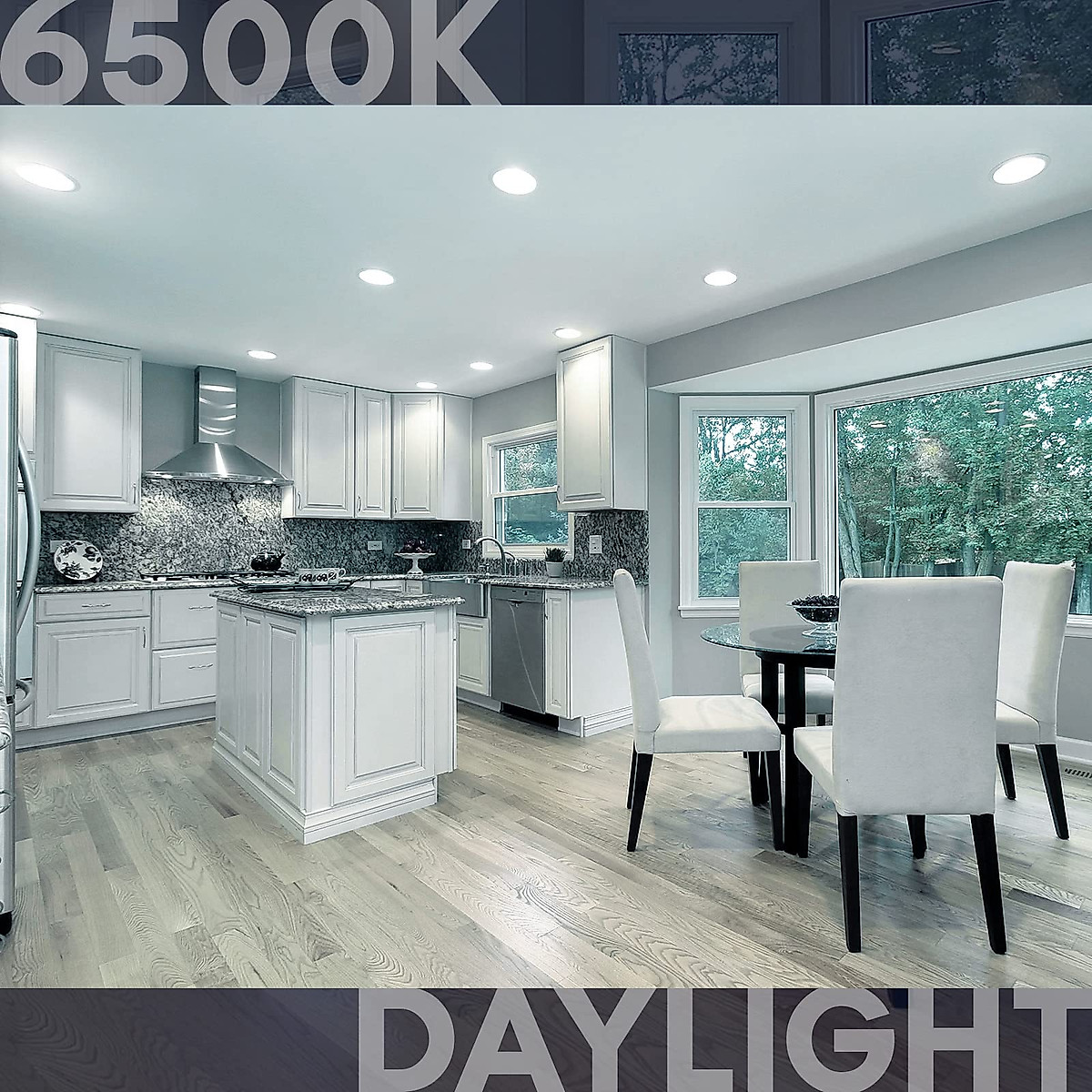 LUXRITE 4-Pack BR30 LED Bulb, 65W Equivalent, 6500K Daylight, Dimmable, 650 Lumens, LED Flood Light Bulbs, 8.5W, Energy Star, E26 Medium Base, Damp Rated, Indoor/Outdoor - Living Room and Kitchen