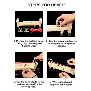 WenTigDY Wood Bracelet Jig, Adjustable Length Paracord Jig，DIY Hand Knitting Wristband Jig,Bracelet Maker Wooden Frame,for Bracelets Necklaces Car Hangings