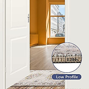 wxnzsl Area Rug 2x3 Washable Non Slip Rugs,Vintage Low Pile Boho Accent Entryway Rug for Living Room Bedroom Kitchen - Beige