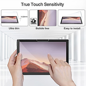 ProCase 2 Pack Screen Protector for Surface Pro 7 Plus/Surface Pro 7 / Pro 6 / Pro 5 / Pro 4, Tempered Glass Screen Film Guard Screen Protector for 12.3 Inch Suface Pro 7 Plus Surface Pro 7 6 5 4