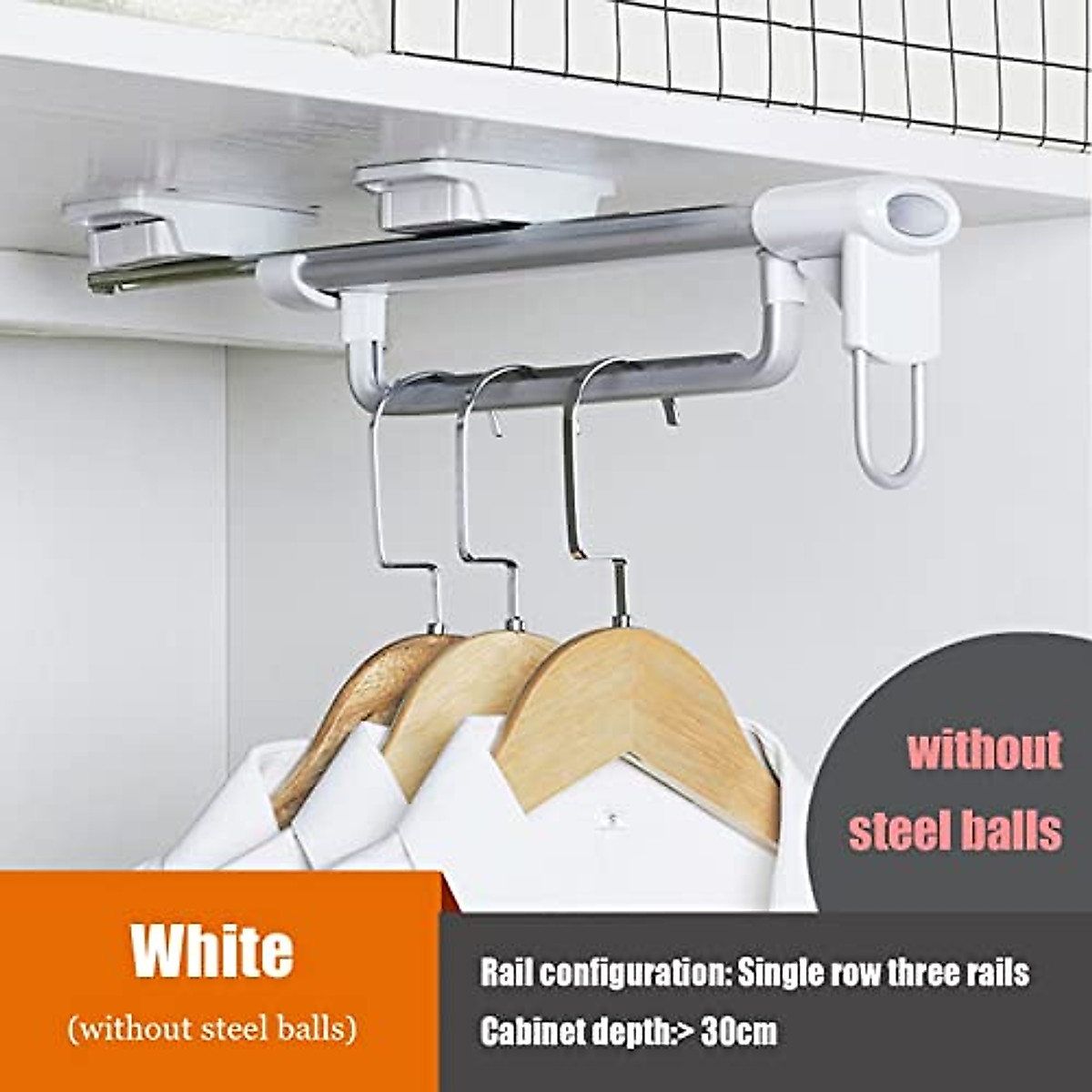 Extendable Closet Pull Out Rod,Retractable Metal Closet Valet Rod, Closet Rods for Hanging Clothes, Pull Out Clothes Hanger Closet, Multifunction Clothing Rack for Clothing Storage,5 Pcs Pants Rack
