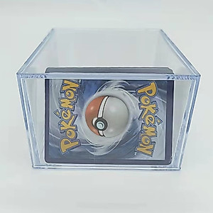 for Pokemon Cards Box, Acrylic Trading Card Storage Organizer Clear Boxes,for Sports Football, Basketball, Baseball, Hockey Magic Cards,White 1 Pack