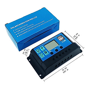 Y&H 10A 12V 24V PWM Solar Charge Controller Compact Design w/LCD Display Dual USB, Solar Panel Regulator fit for Lead-Acid Batteries Open AGM Gel