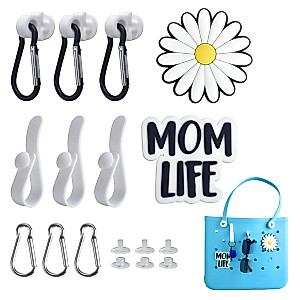 CONLI 14 Pack Bag Accessories Set Suitable for Bogg Bag, Insert Charm Keychains Compatible with Beach Bags, Decorative Bag Charms with Sturdy Clip for Rubber Beach Tote Bag