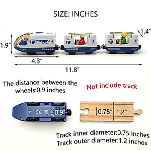 Battery Operated Broadcasting Train Magnetic Carriages Inter City Train Toys with Passenger and Driver for Wooden Train Track Toys Car for Toddlers 3 4 5 Year Old Kids (No-Include Battery Tracks)
