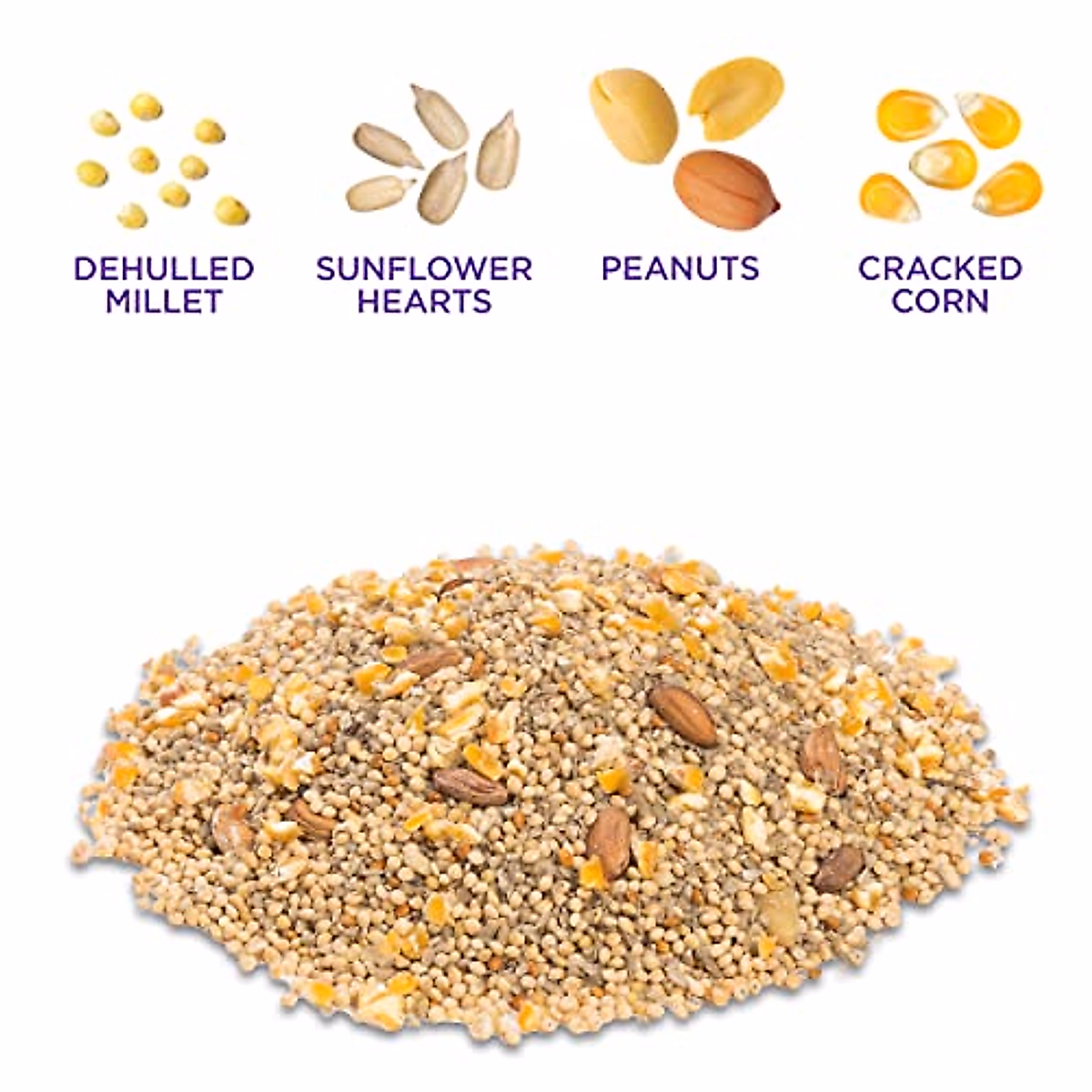 Audubon Park No Waste Blend Wild Bird Food, Premium Shell Free and No Mess Bird Seed for Outside Feeders, 5-Pound Bag