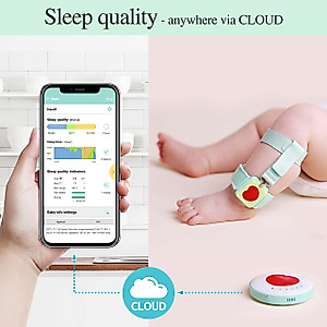 AIMON Smart Band Baby Monitor - Tracks Heart Rate, Average Oxygen as Sleep Quality Indicators. Tracks Temperature, Falling and Crying Too. Has 2 Sizes(Small+Large) for 0~35months.