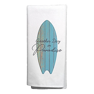 ThisWear Beach House Gifts for Women Another Day in Paradise Decorative Kitchen Tea Towel White