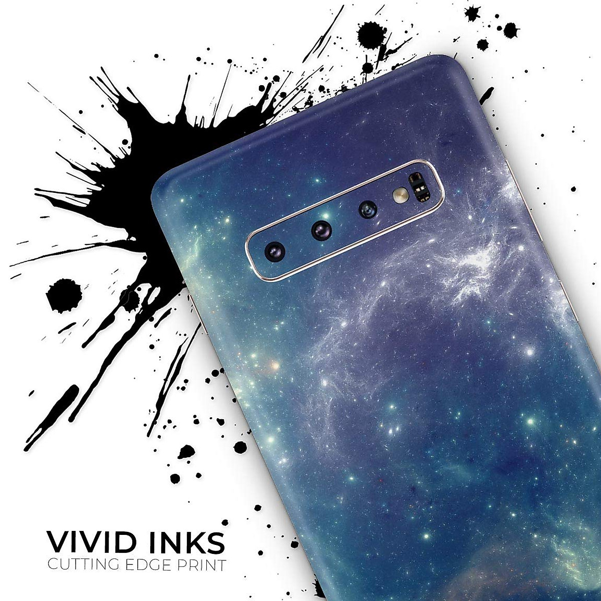 DesignSkinz Subtle Blue and Green Nebula Protective Vinyl Decal Wrap Skin Cover Compatible with The Samsung Galaxy S20 (Screen Trim & Back Glass Skin)