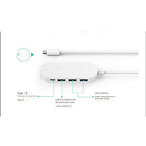 SJYDQ One for Four Multi-Port Hub，Type-c to USB3.0 Splitter for MacBook Hub Extension USB-c Converter (Color : White)