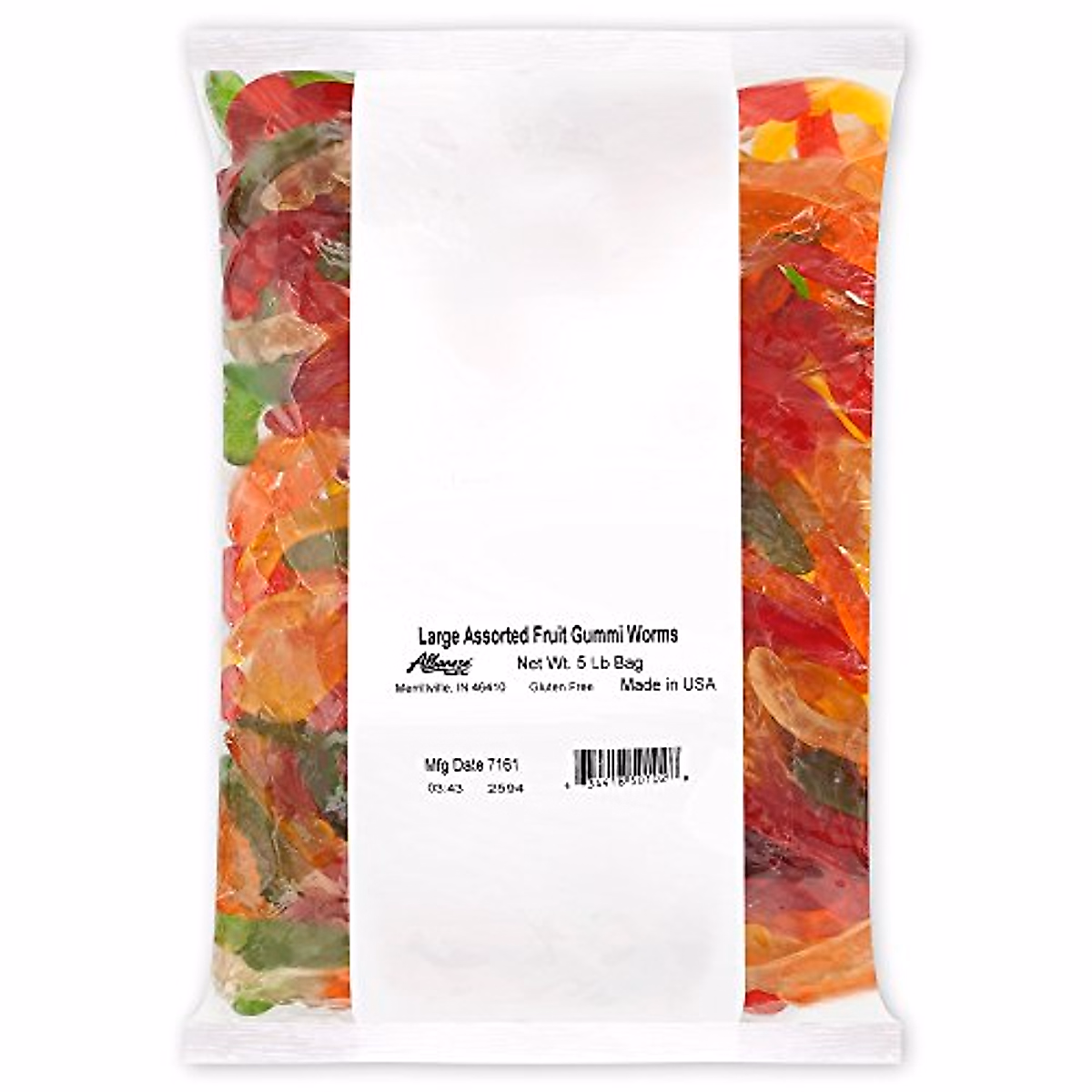 Albanese World's Best Large Assorted Fruit Gummi Worms, 5lbs of Easter Candy, Great Easter Basket Stuffers