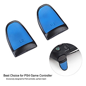 Dancal L2 R2 Controller Extenders Buttons Extension Trigger Soft Touch Extended Grips for PS4 (Blue)