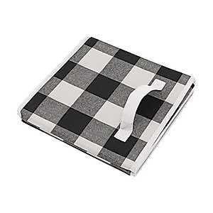 Sweet Jojo Designs Black and White Buffalo Plaid Check Boy or Girl Small Fabric Toy Bin Storage Box Chest For Baby Nursery or Kids Room - Woodland Farmhouse Flannel Country Lumberjack