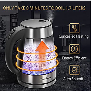 Glass Hot Water Kettle Electric for Tea and Coffee 1.7 Liter Fast Boiling Electric Kettle Cordless Water Boiler with Auto Shutoff & Boil Dry Protection Taylor Swoden