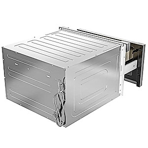 KoolMore KM-MD-1SS 24 Inch Stainless Steel Microwave Drawer with 1.2 cu. ft. Oven, 1000W Power with 10 Custom Cooking Levels, Memory, and Timer Functions, Wall-Mounted with Flat Bottom
