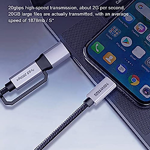 Aftertop 2 in 1 USB C Cable, 6.6FT E-Mark 5A 100W 20Gbps USB3.2 Gen2 Nylon Braided Type-C Fast Charging Data Cable for MacBook Pro/Air iPad Samsung Galaxy S22 S21 S20 Note 10 and More