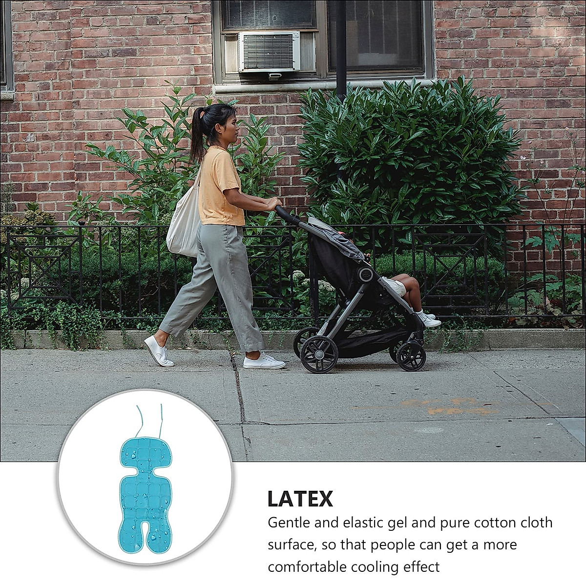 Kisangel Baby Seat Liner Ice Silk Infant Stroller Cooling Mat Breathable Seat Pad Anti- Slip Seat Cooler Summer Cushion for Newborns Infants Toddlers Green