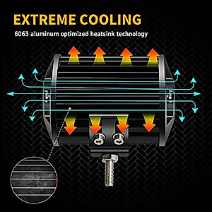 LED Light Bar TURBO SII LED Pods 4 Inch 60W Off Road Driving Lights Triple Row Spot Flood Beam LED Fog Lights Led Work Lights for Jeep Trucks Polaris Boats Pickup UTV ATV,4 Pack