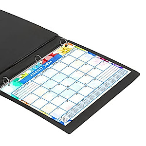 2023-2024 Academic Year 12 Months Student Calendar/Planner in Protective Sleeve for 3-Ring Binder, Desk or Wall -v008