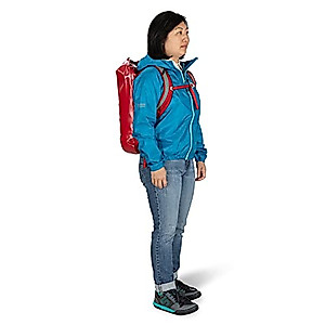 Osprey Transporter 18L Roll Top Waterproof Laptop Backpack, Poinsettia Red