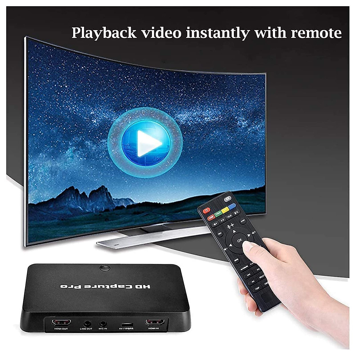 Ezcap295 1080P Game Capture Card via HDMI/Ypbpr/AV Input with Schedule Recording/Remote Control Compatible with Nintendo Switch PS4 and PS3, Xbox one, N64, Blu-Ray