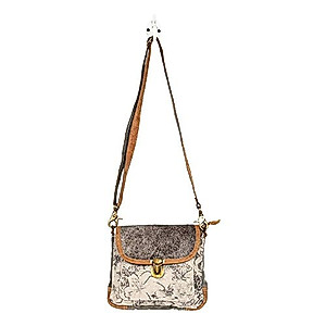 Myra Bag Radiant Upcycled Canvas & Cowhide Leather Crossbody Bag S-1257