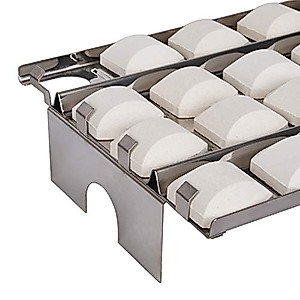 GasSaf Heat Plate for Lynx CS30, L27, L30, L30PSP, L30APSFR, L36, L42, L54, LBQ27FR Gas Grill, 50-Pack Ceramic Briquettes & 2-Pack Stainless Steel Briquette Trays