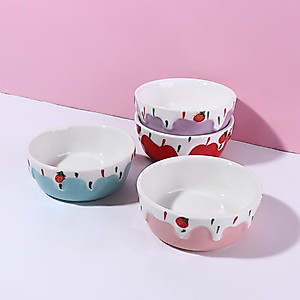 Hamster Ceramic Bowl, Small Animals Food Water Bowl Anti-Turning Bowl for Guinea Pig Rabbit Gerbil Chinchilla Hedgehog Rat(red)
