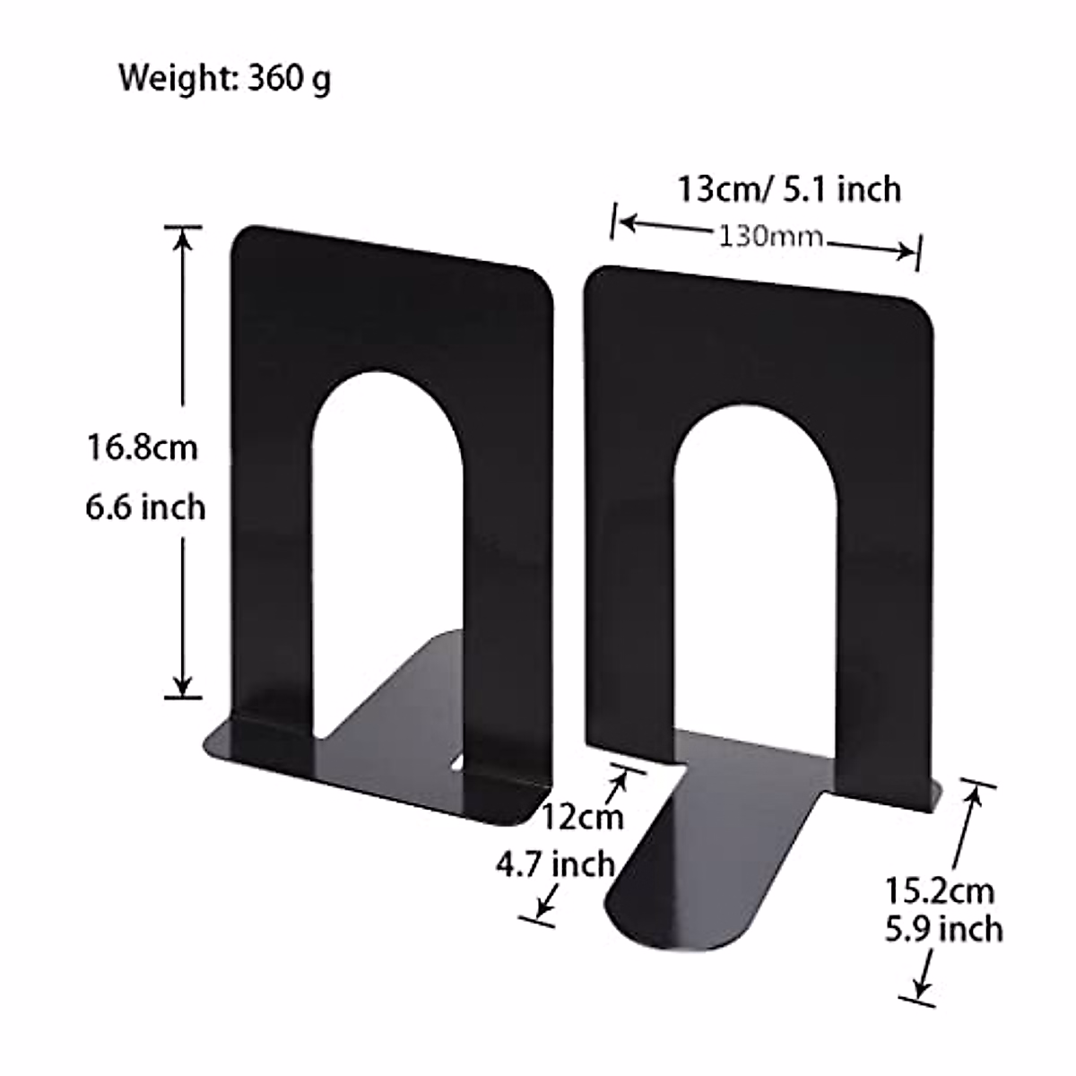 Bookends Bookends Heavy Duty Metal Bookend Book Support, Decor Book Ends for Shelves, Book Holder Book Stoppers for Heavy Books for Home Office bookends