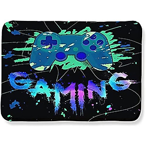 Carpet Boys Gaming Gamer Rug Gamepad Living Room Mat Gamer Bedroom Controller Rug Boys Non-Slip Doormat (Black,40x60cm16x24)