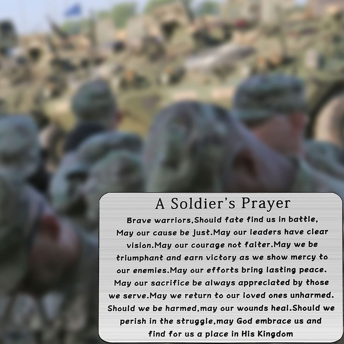 WSNANG Soldier Gifts Metal Wallet Insert Card Soldier’s Prayer Military Deployment Gifts for Army Navy Soldier Gift (Soldier’s Prayer Insert Card)