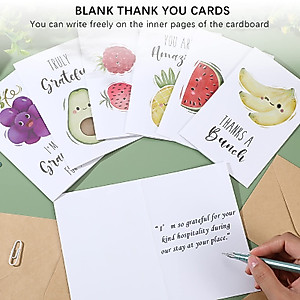 Nezyo 40 Pieces Funny Thank Cards with Envelopes Set Pun Greeting Note Cards Blank Inside Greeting Cards Funny Cards Pun Notecards for Kids Teachers Employee Birthday Holiday Appreciation, 4 x 6 Inch
