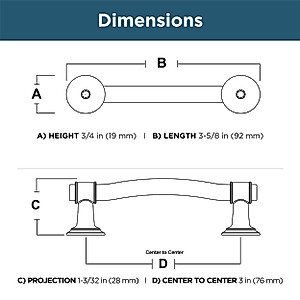 Franklin Brass Nautical (5-Pack) Cabinet Handles 3' Hole Center Bronze w/Copper Highlights Kitchen Drawer Pulls Dresser, Furniture Hardware P18639K-VBC-B
