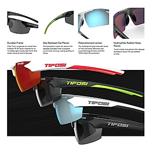 Tifosi Optics Track Sunglasses (White/Black, Smoke Bright Blue)