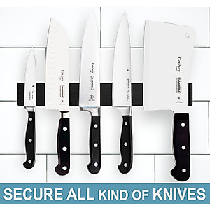 10 Inch Black Wood Magnetic Knife Strip Use as Magnetic Knife Holder - Magnetic Knife Rack - Magnetic Knife Bar - Wall Kitchen Magnetic Utensil Holder