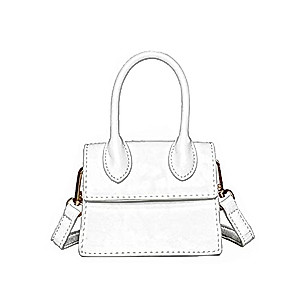 Cute Purse Mini Crossbody Bags for Women Girls Top Handle Clutch Handbag (white)