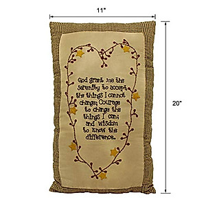 CVHOMEDECO. Rustic Rectangular Inspirational Embroidered Throw Pillow with Star Berry Vine Decorative Accent. 20 x 11 Inch