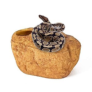 REPTIZOO Reptile Hide Cave, Snake Cave and Hides, 3-in-1 Magnetic Attraction Cave for Snake, Ball Python, Geckos Reptiles (Large Size)
