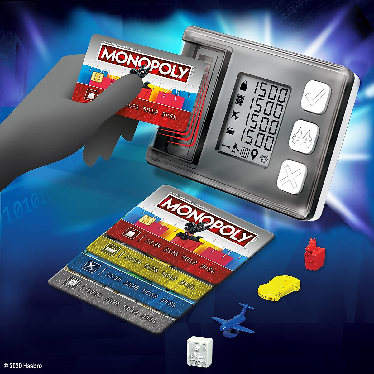 Hasbro Gaming Monopoly Super Electronic Banking Board Game, Electronic Banking Unit, Choose Your Rewards, Cashless Gameplay Tap Technology, for Ages 8 and Up