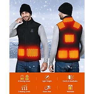 FUNPRO Heated Vest for Men Women, Windproof Electric Heating Vest, Softshell Sleeveless Sports Jacket, Battery Not Included