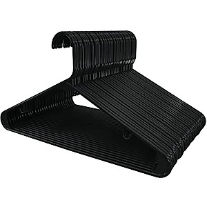 Utopia Home Plastic Hangers - Durable & Space Saving Coat Hanger - Hook Hangers - Heavy Duty Hangers for Coats, Pants, Dress (Pack of 100, White & Black)